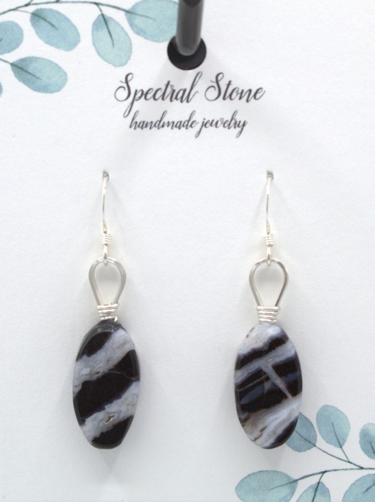 Zebra Agate Earrings 01 | Spectral Stone Lapidary Arts